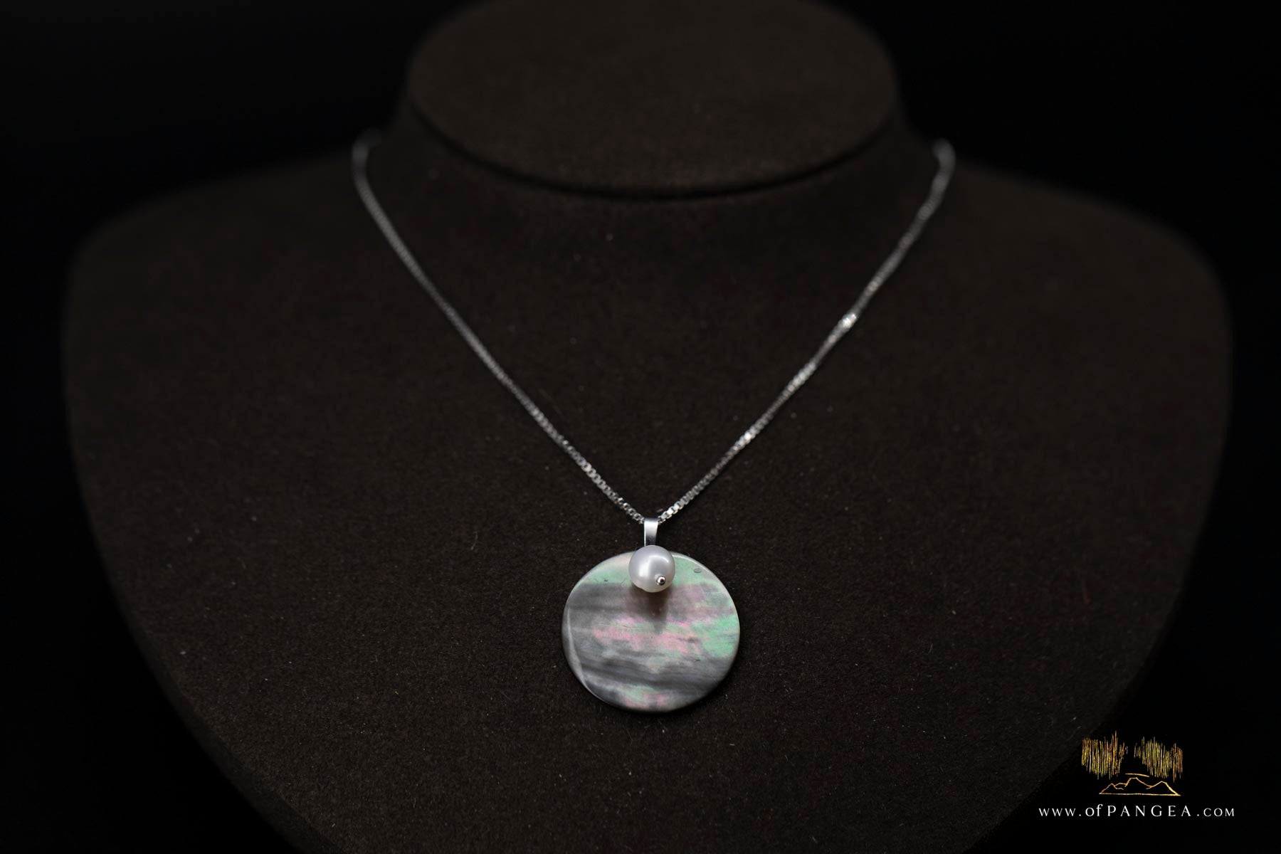 Tahitian Black-Lipped Mother of Pearl disc - AAA- pearl Necklace - ste ...